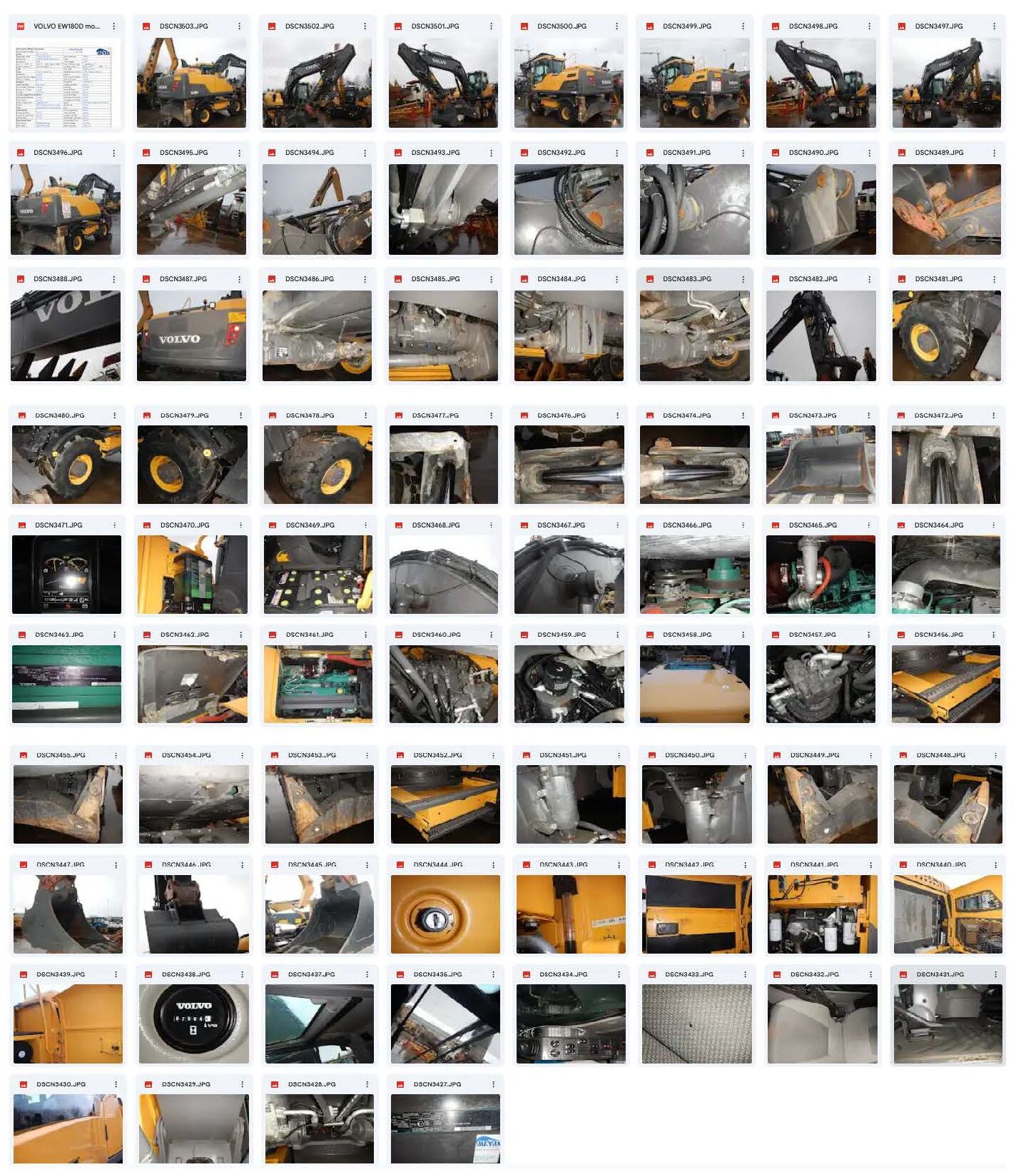 Mobile excavator inspection report